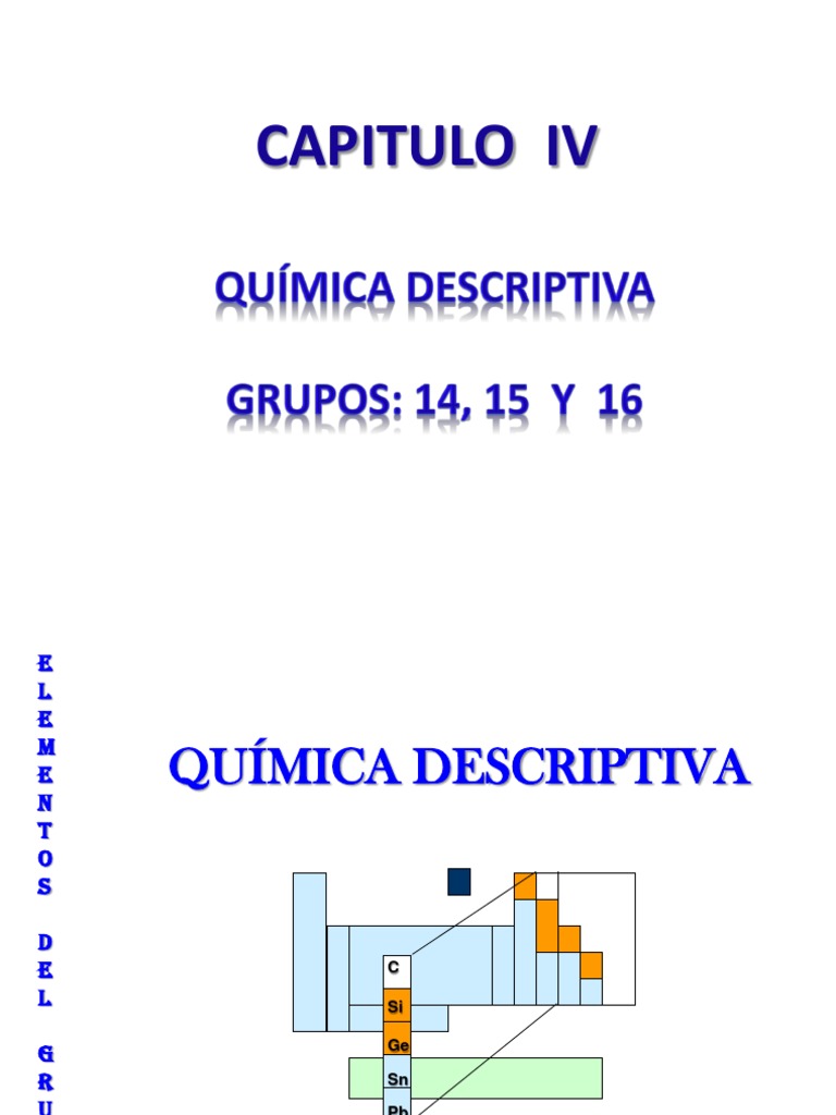 Capitulo IV - Química Descriptiva Grupo IV | PDF | Germanio | Silicio