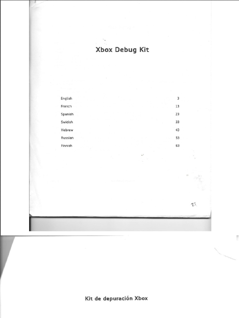 Xbox Debug Kit Manual SPANISH | PDF