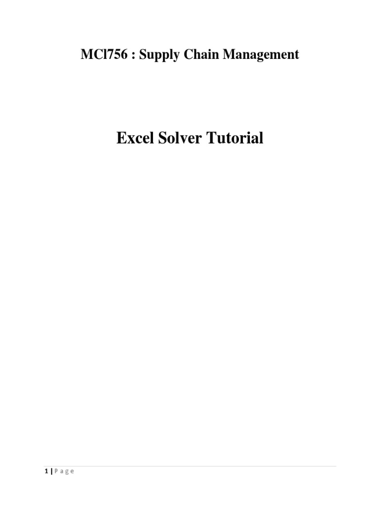 Tutorial On Solver | PDF | Mathematical Optimization | Variable (Mathematics)