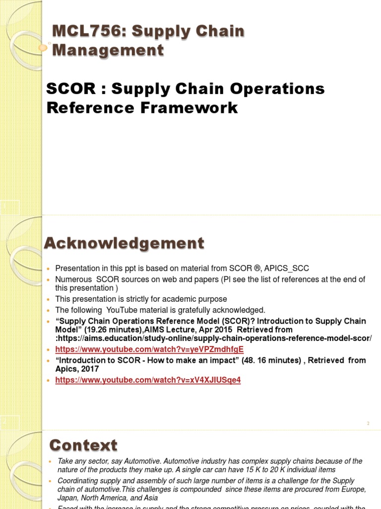 Scor Model | PDF | Performance Indicator | Supply Chain Management