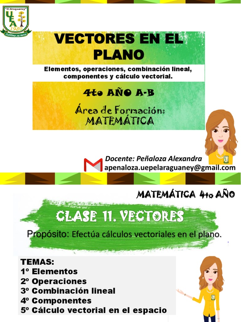 Clase 11. Vectores - Matemática 4to Año | PDF | Escalar (Matemáticas ...