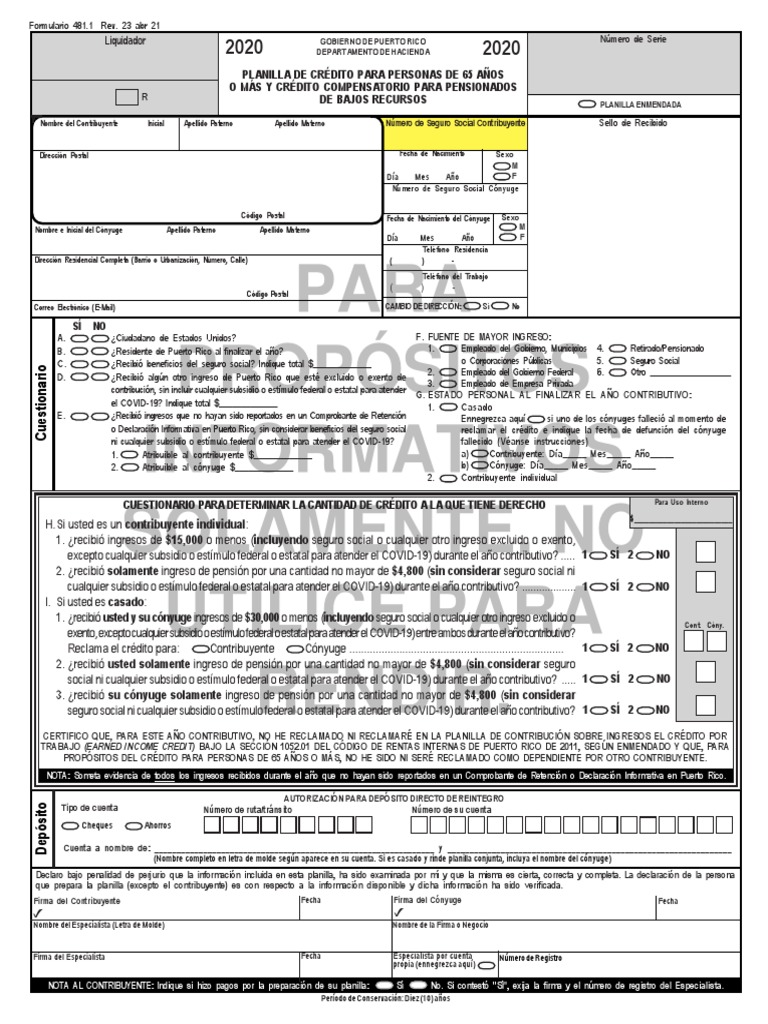 481.1 2020 Informativo | PDF | Puerto Rico | Pensión