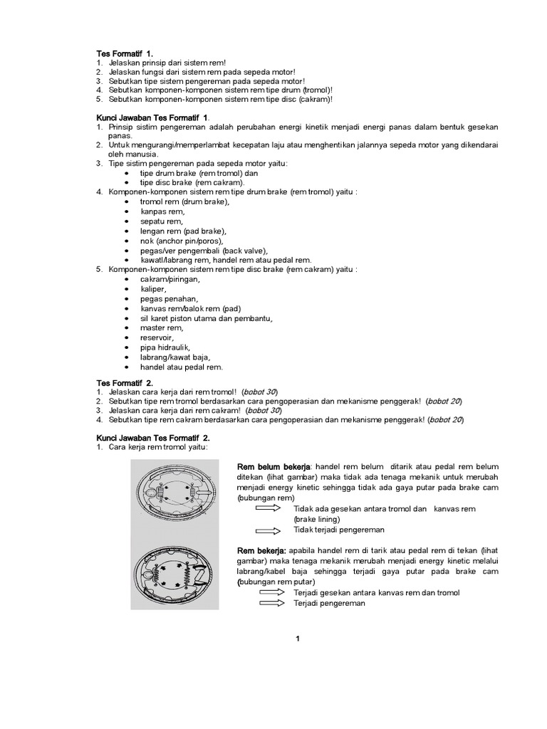 Soal Jawab Sistem Rem TSM | PDF