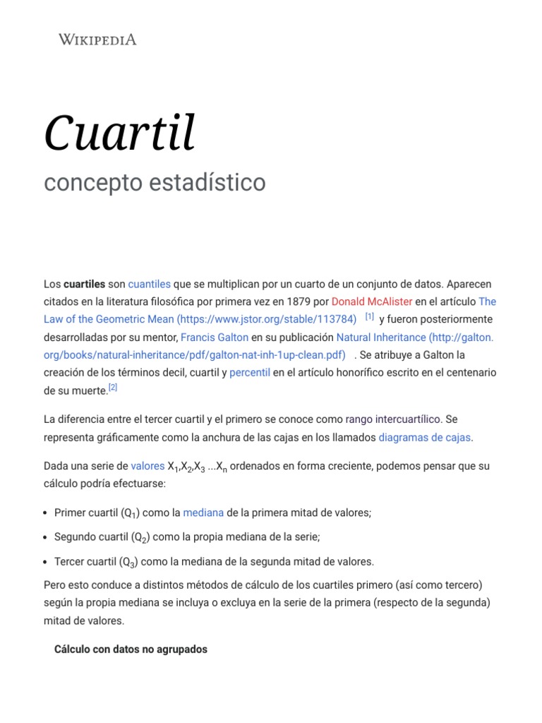 Cuartil - Wikipedia, La Enciclopedia Libre | PDF