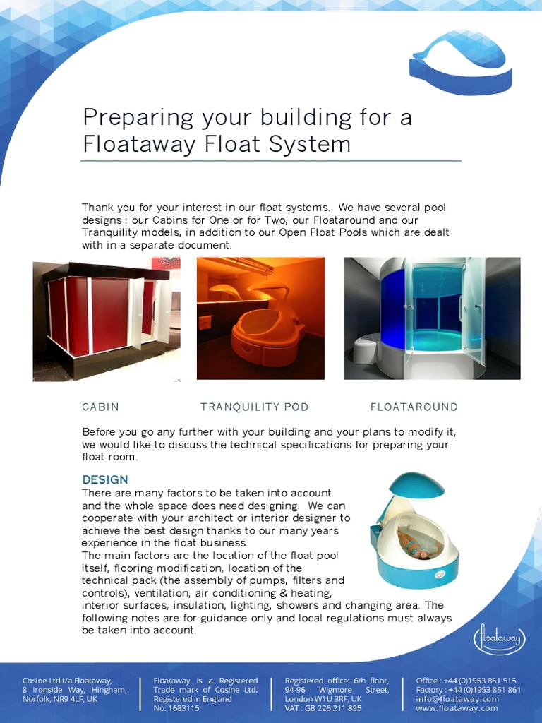 Technical Info - Float Systems | PDF | Humidity | Shower