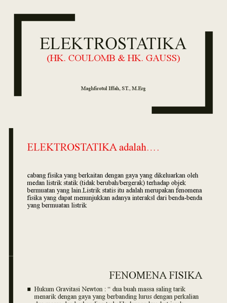 Hukum Coulomb dan Medan Listrik dalam Elektrostatika | PDF