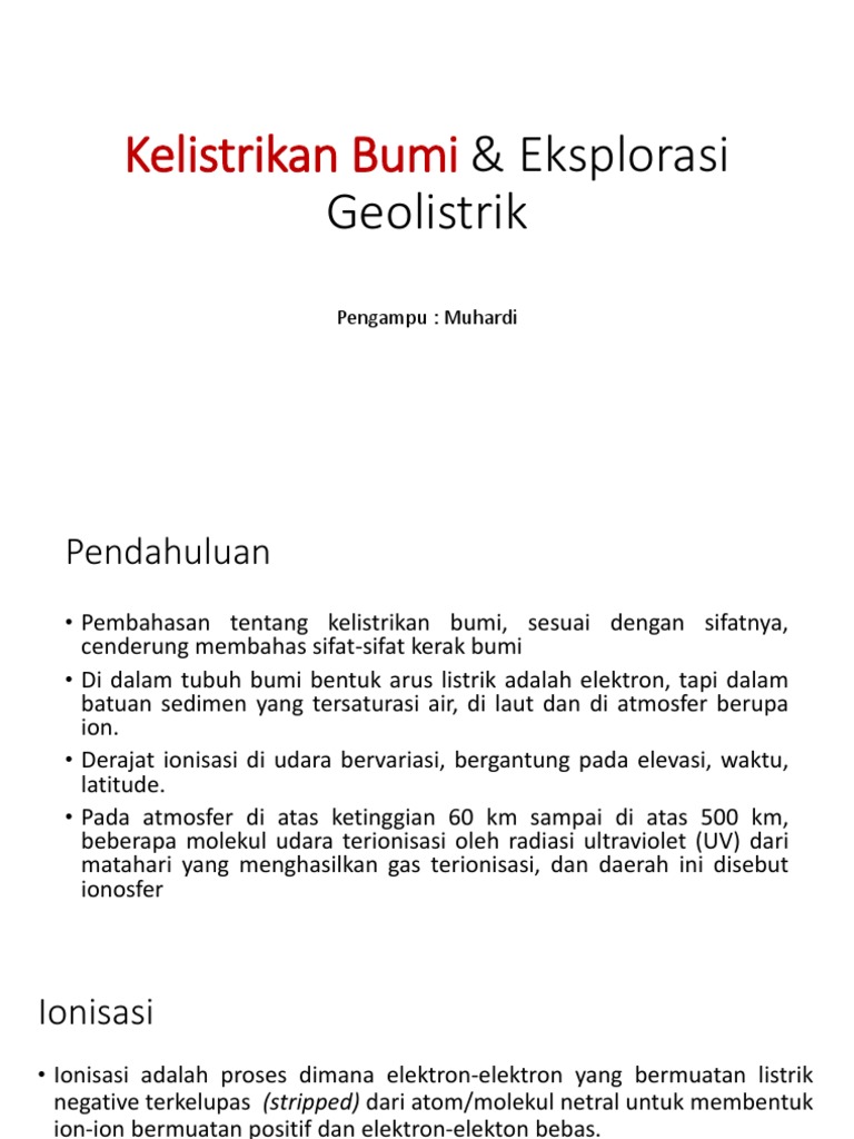 Kelistrikan Bumi & Eksplorasi Geolistrik | PDF