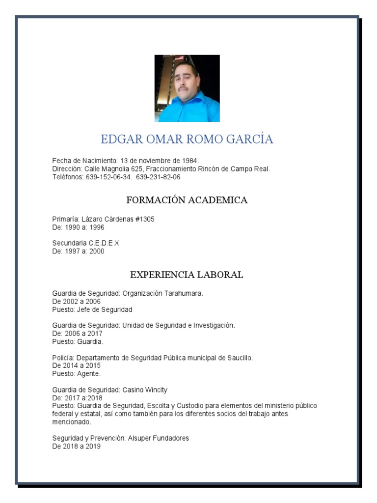 Curriculum Omar 2020 | PDF