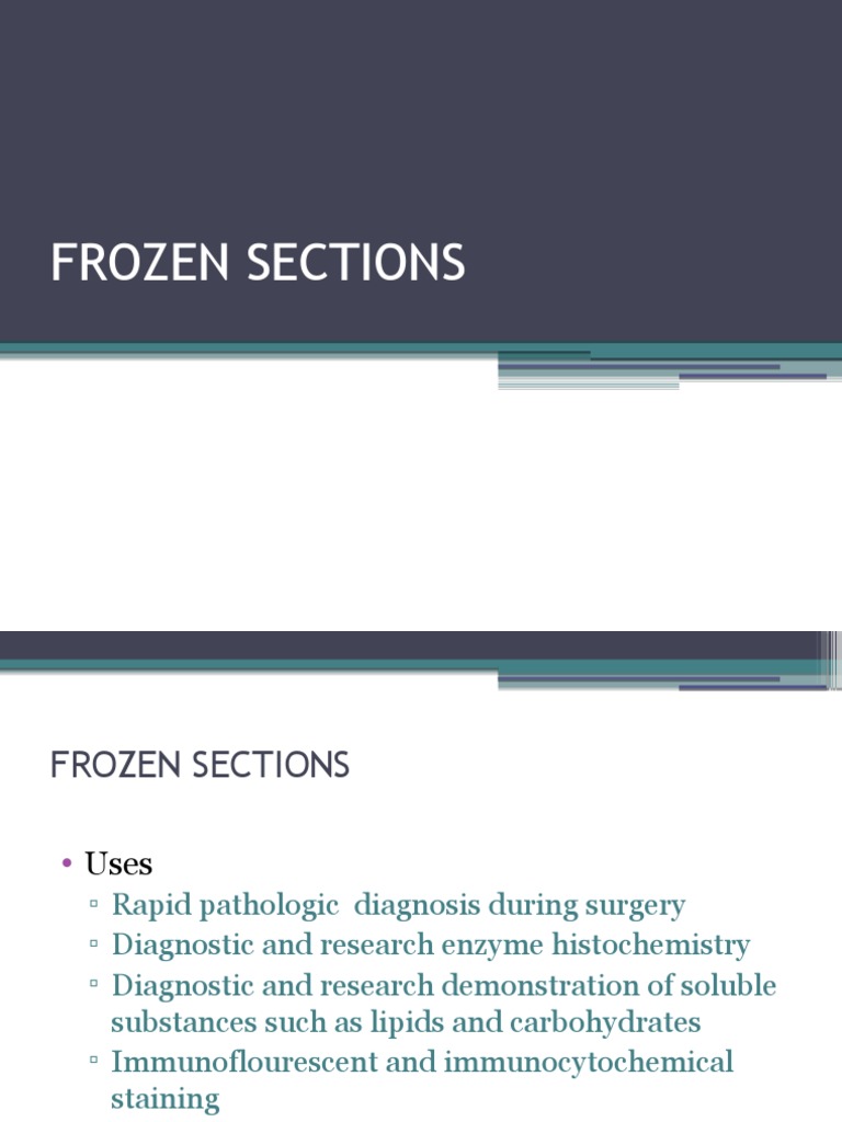 Frozen Sections | PDF | Histopathology | Fixation (Histology)