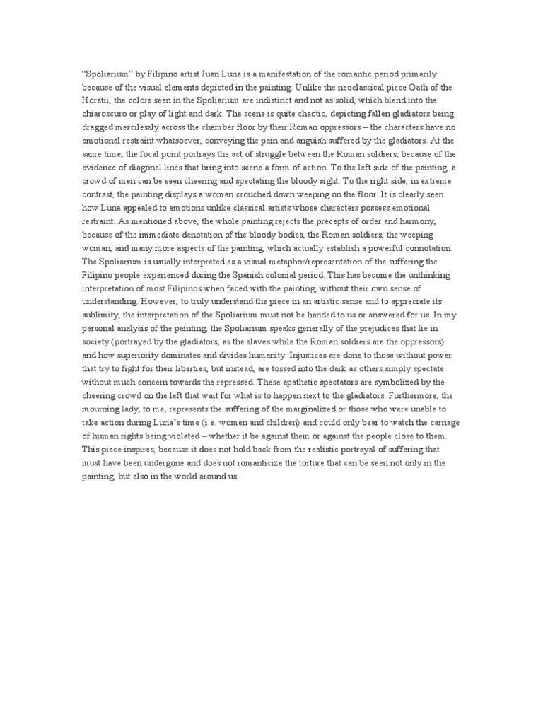 Spoliarium" by | PDF | Paintings | Roman Empire