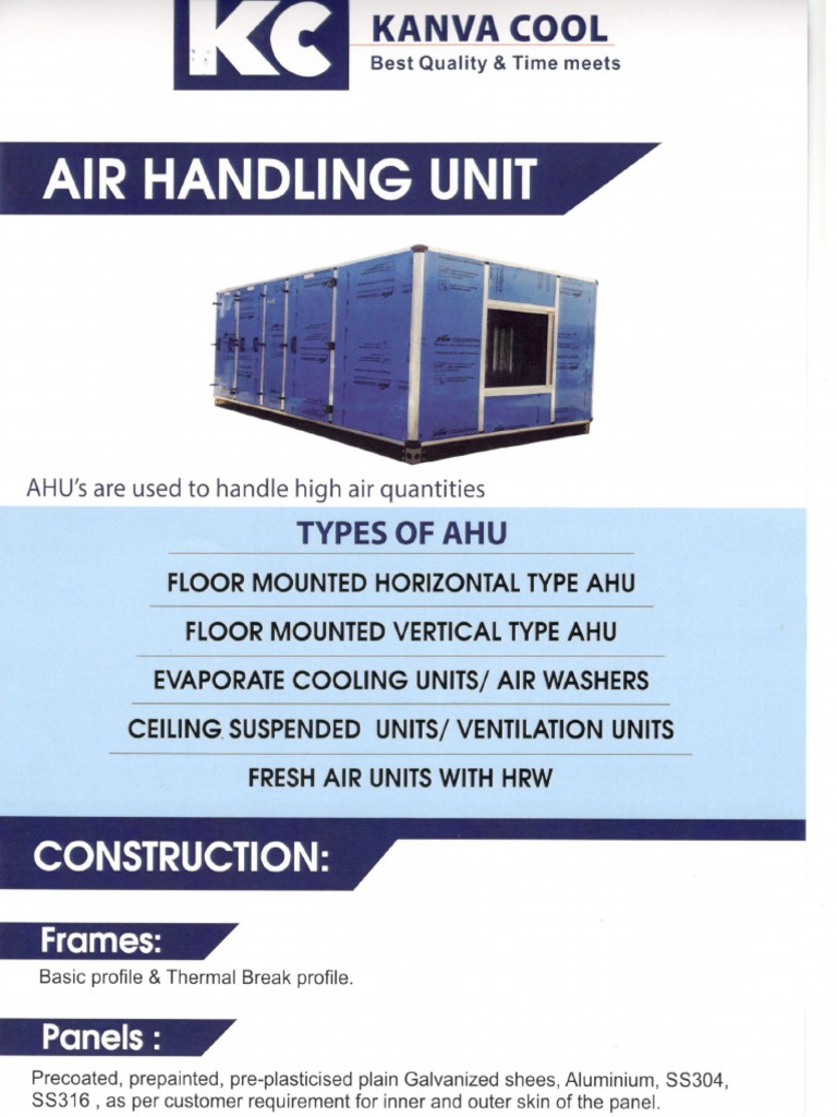 Air Handling Units CatalogueS | PDF