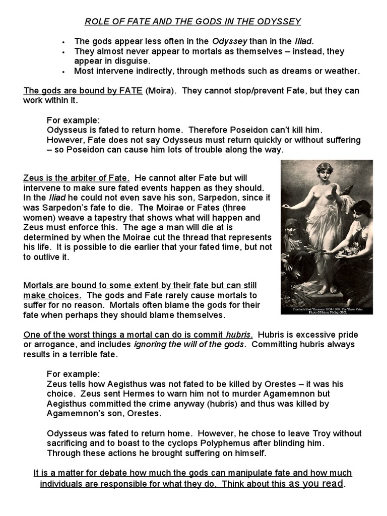 Role of Fate and The Gods in The Odyssey SV 08 | Download Free PDF ...