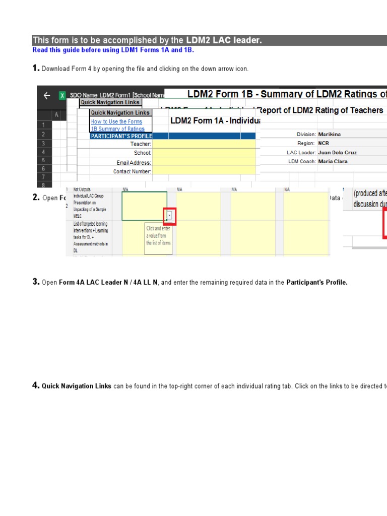 This Form Is To Be Accomplished by The LDM2 LAC Leader.: Read This Guide Before Using LDM1 Forms ...