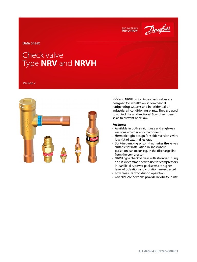 Check Valve Type NRV and NRVH: Data Sheet | PDF | Documentation | Valve