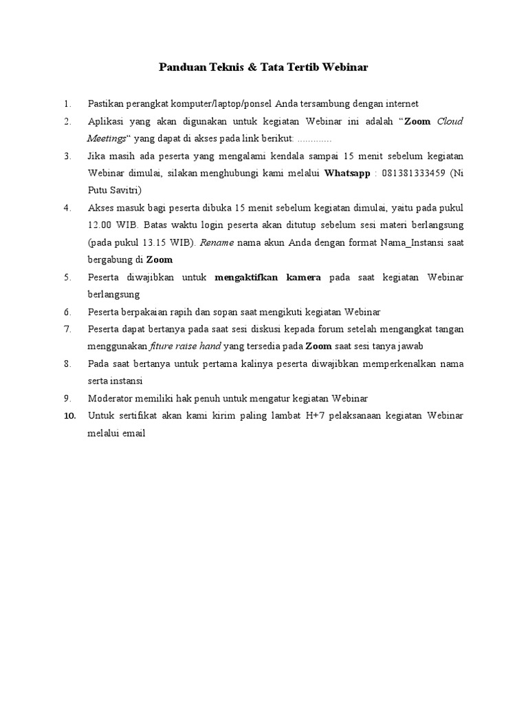Tata Tertib Webinar | PDF