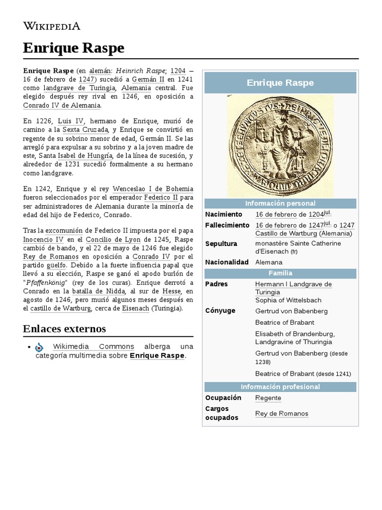 Enrique Raspe | PDF | Alta Edad Media | Monarcas europeos