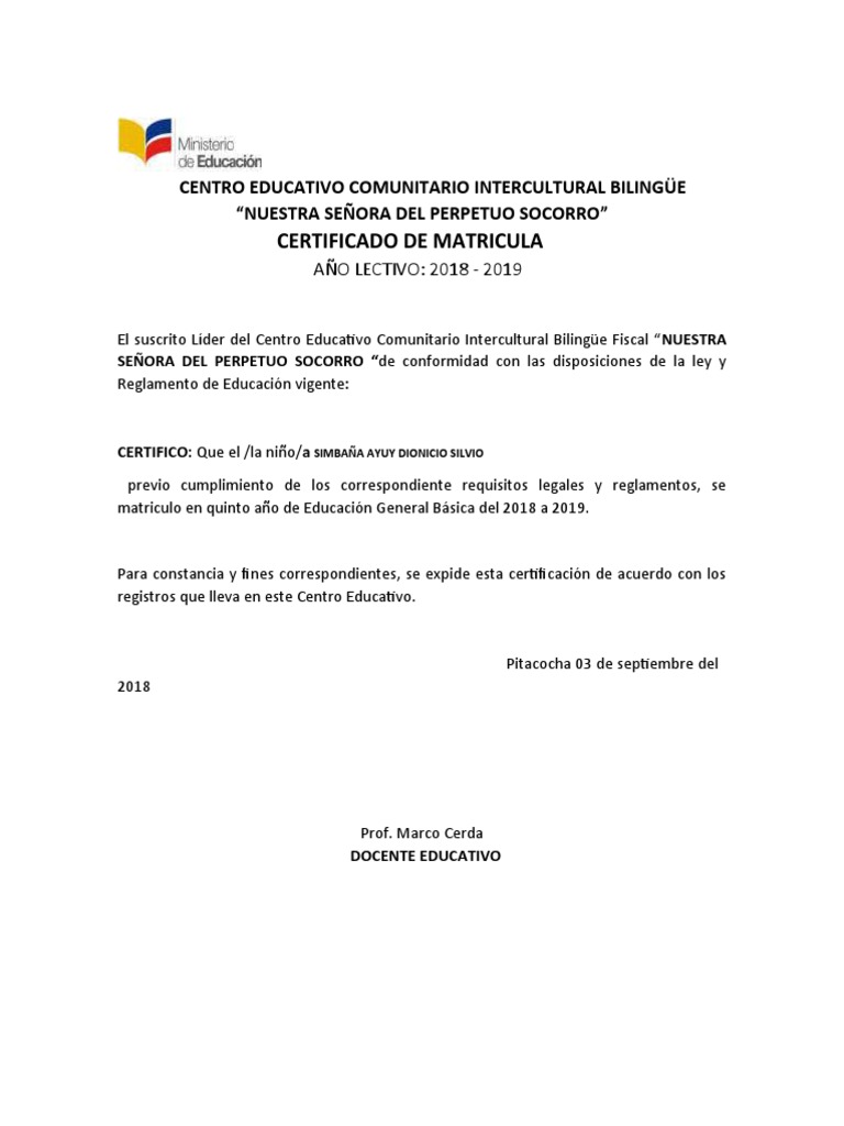 Certificado de M 5 | PDF