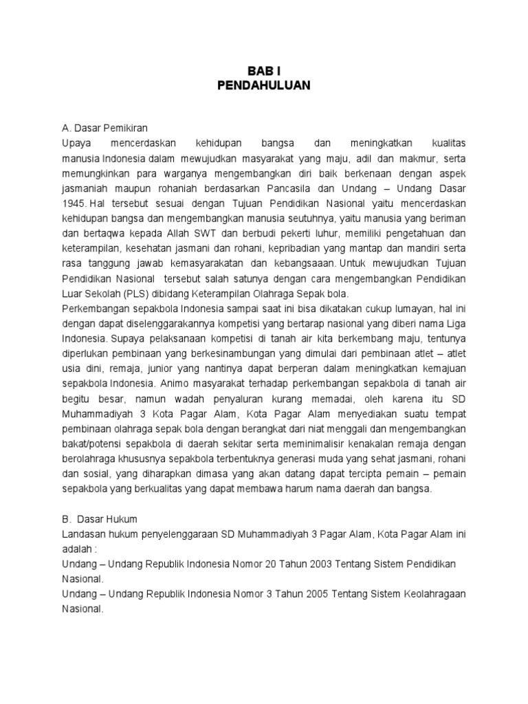 Program Ekskul Sepak Bola SD Muh 3 | PDF