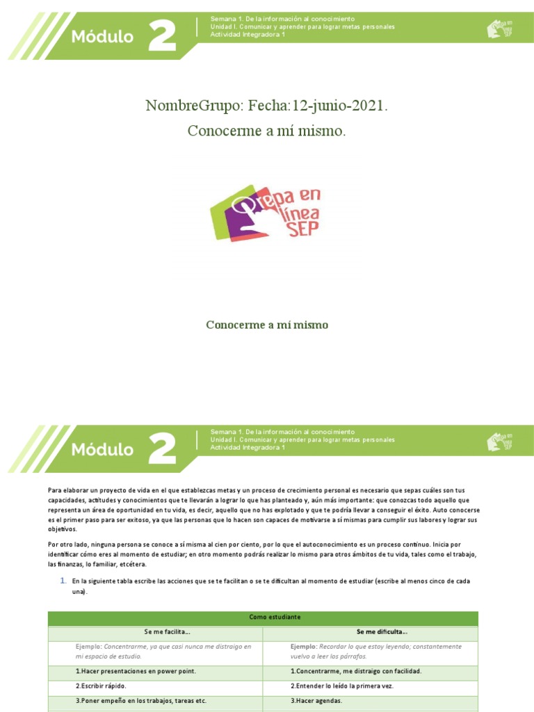 Modulo 2 Actividad 1 | PDF | Science | Ciencia (general)