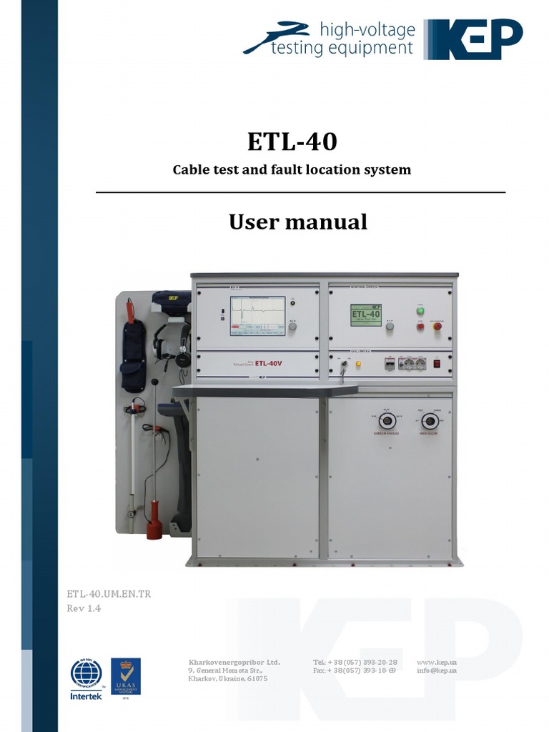 User Manual: Cable Test and Fault Location System | PDF | Power Supply ...