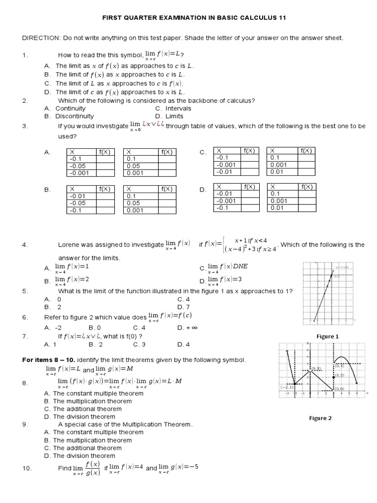 Calculus exam questions | PDF | Trigonometric Functions | Combinatorics