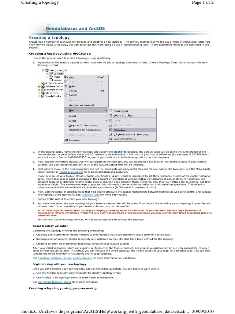 Creating A Topology | PDF | Arc Gis | Geographic Information System