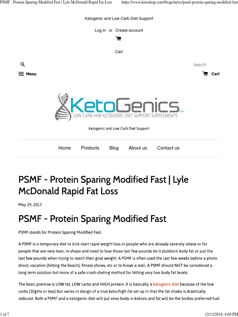 PSMF - Protein Sparing Modified Fast - Lyle McDonald Rapid Fat Loss ...
