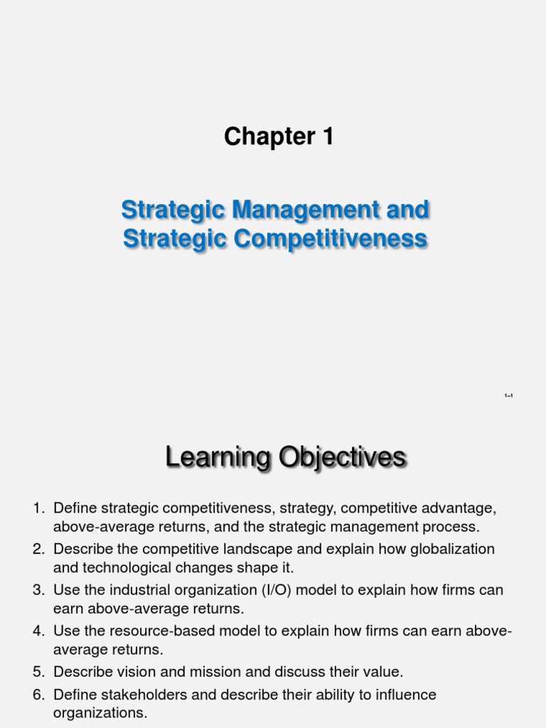 Chapter 1 Strategic Management and Strat | PDF | Competitive Advantage ...