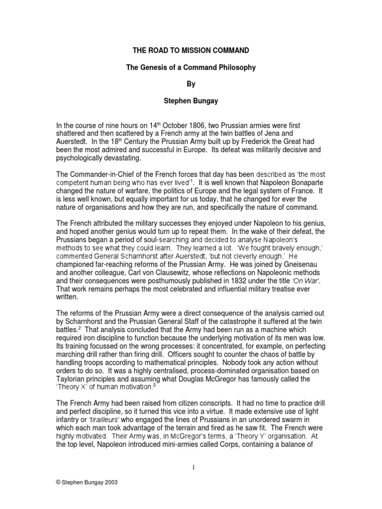 The Genesis of A Command Philosophy - Compress | PDF | Blitzkrieg | National Security