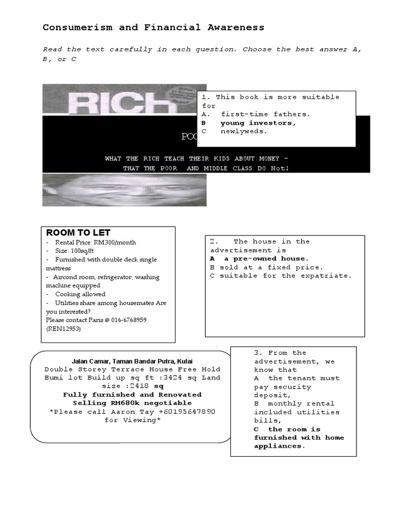 Consumerism and Financial Awareness Guide | PDF | Adverb | Money