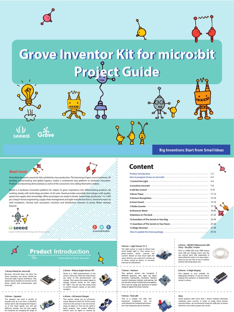 Grove Inventor Kit For Microbit User Manual | PDF | Bit | Computer Engineering