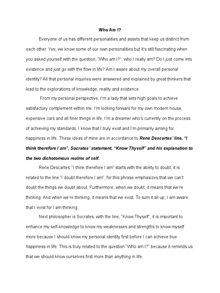 Discovering Personal Identity Through Philosophy | PDF | Existence ...