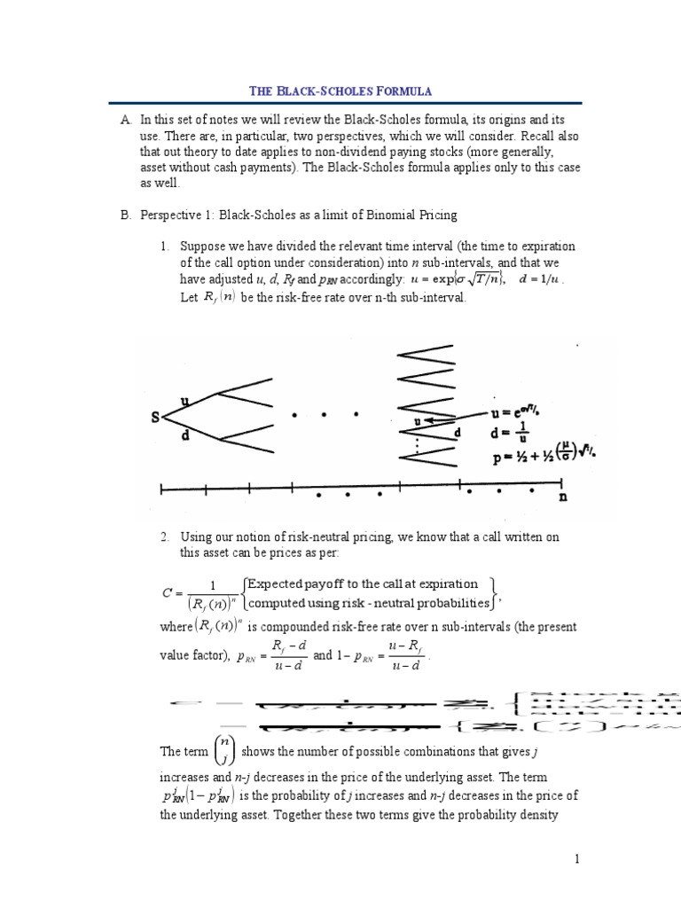 The Black Scholes Formula | PDF | Black–Scholes Model | Option (Finance)