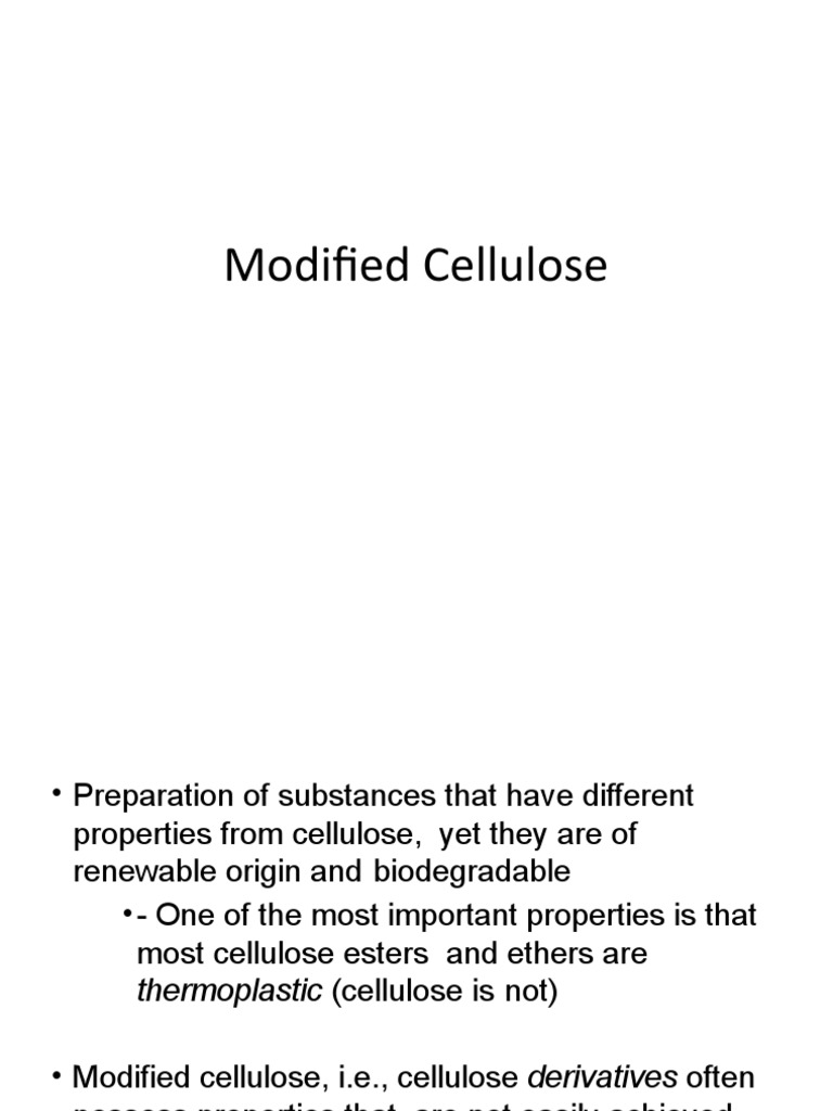 Modified Cellulose | PDF | Cellulose | Ester
