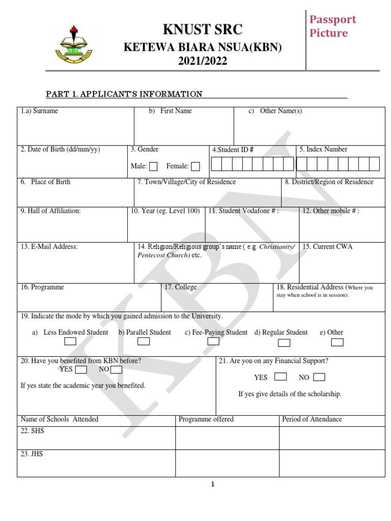 KNUST SRC Passport Picture Application: Document Collecting ...
