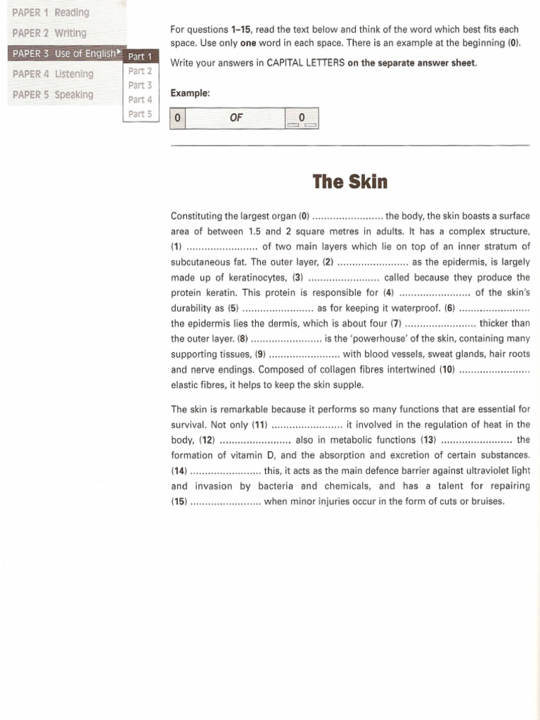 Test 10 - Use of English | PDF | Skin | Human Anatomy
