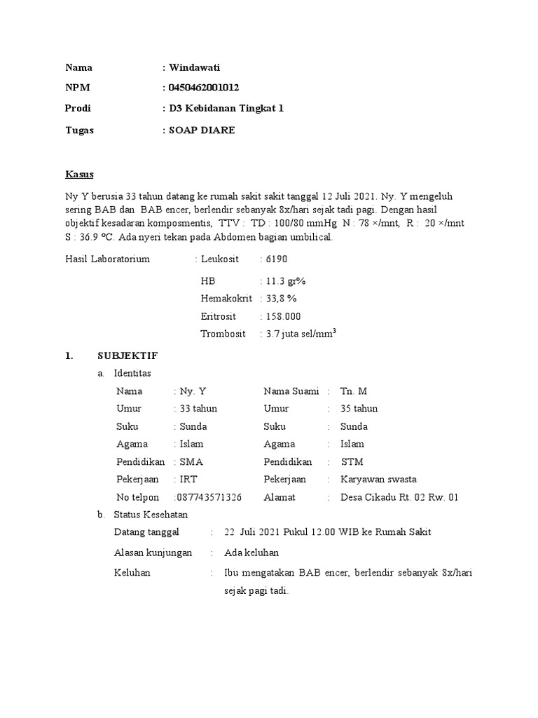 Soap Winda (Diare) | PDF