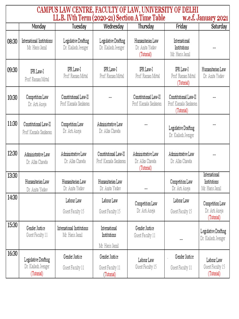 2nd Year Section Wise Time Table | PDF | Political Science ...