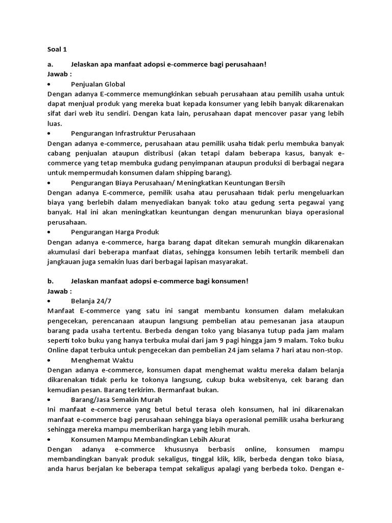 Uts Ecommerce | PDF | Bisnis