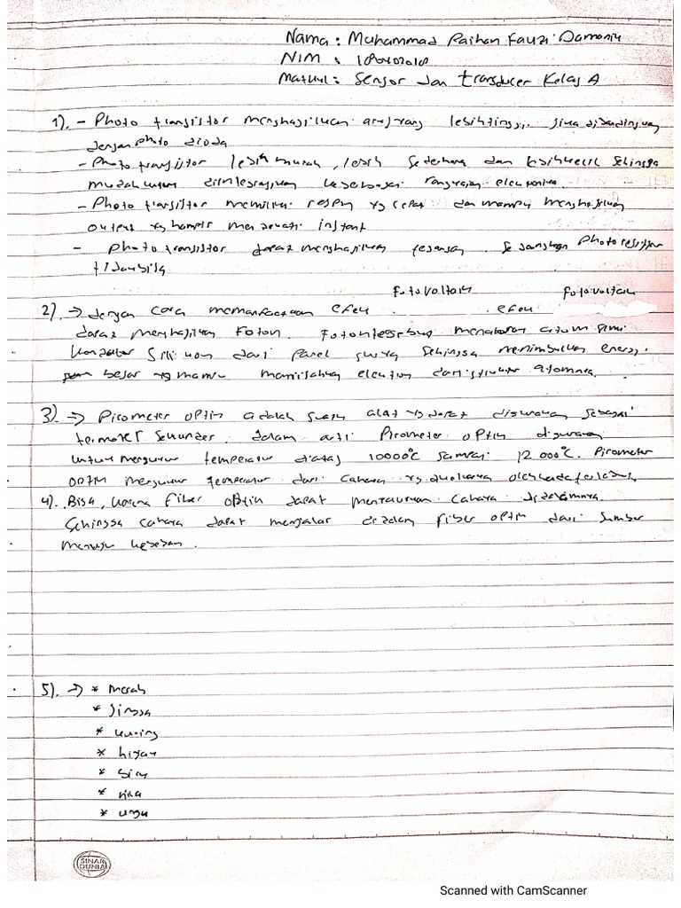Tugas 5 Sensor Dan Transducer | PDF