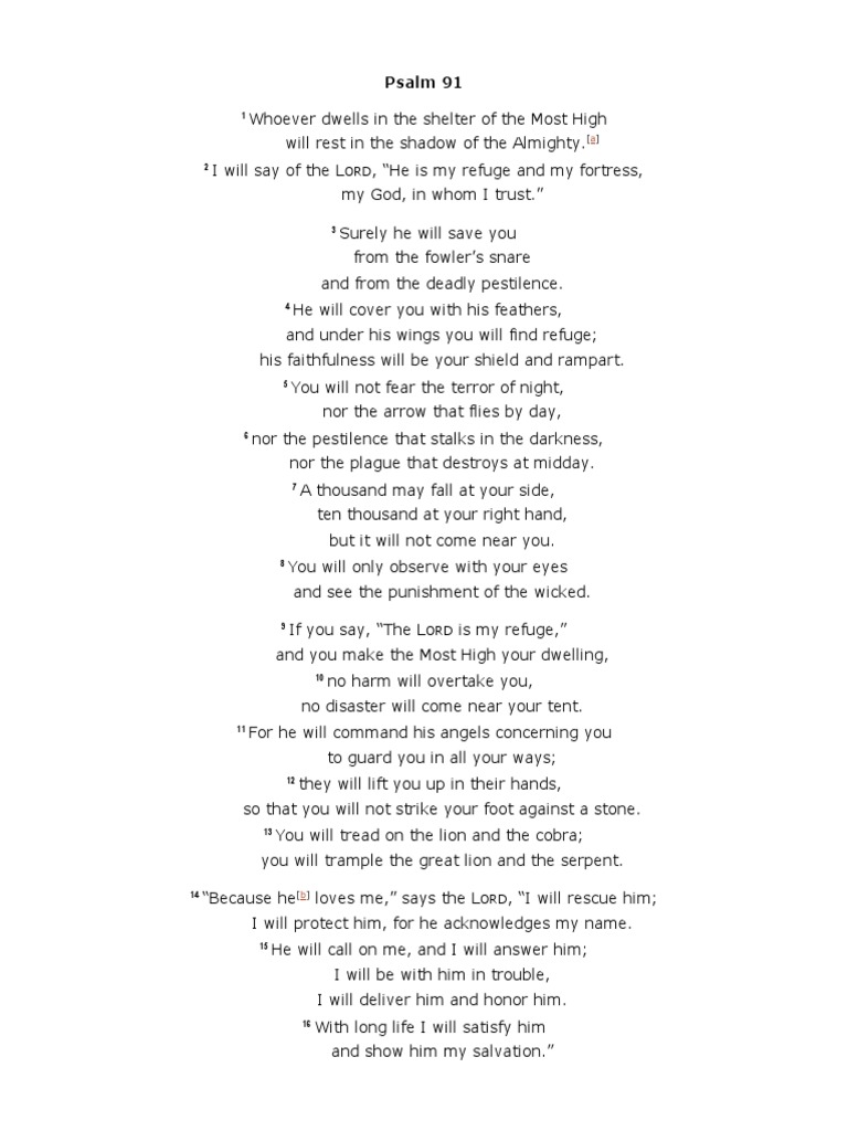 Psalm 91 | PDF | Books Of The Hebrew Bible | Old Testament Books