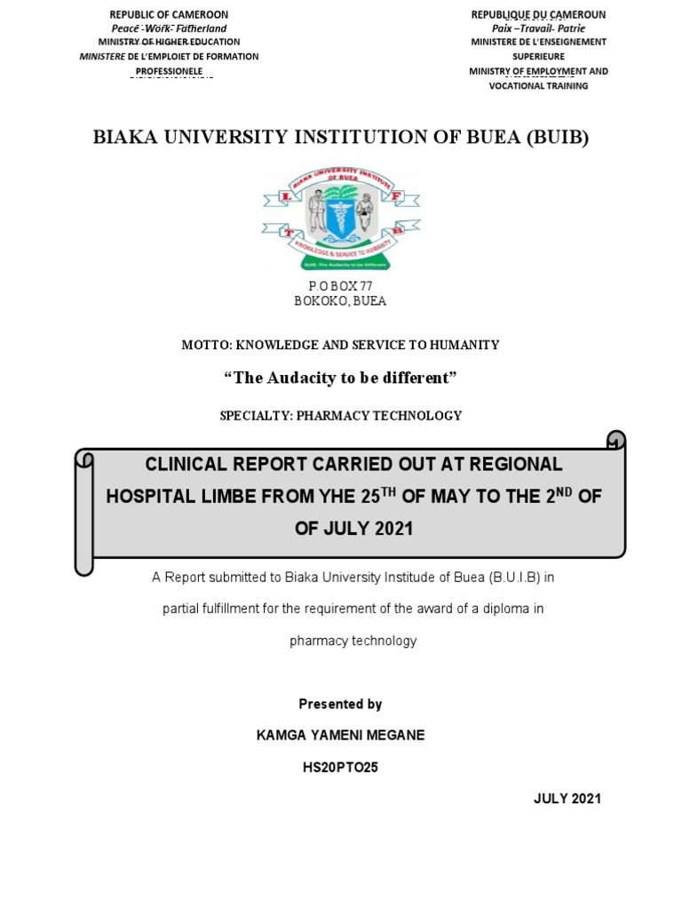 Biaka University Institution of Buea (Buib) : "The Audacity To Be ...