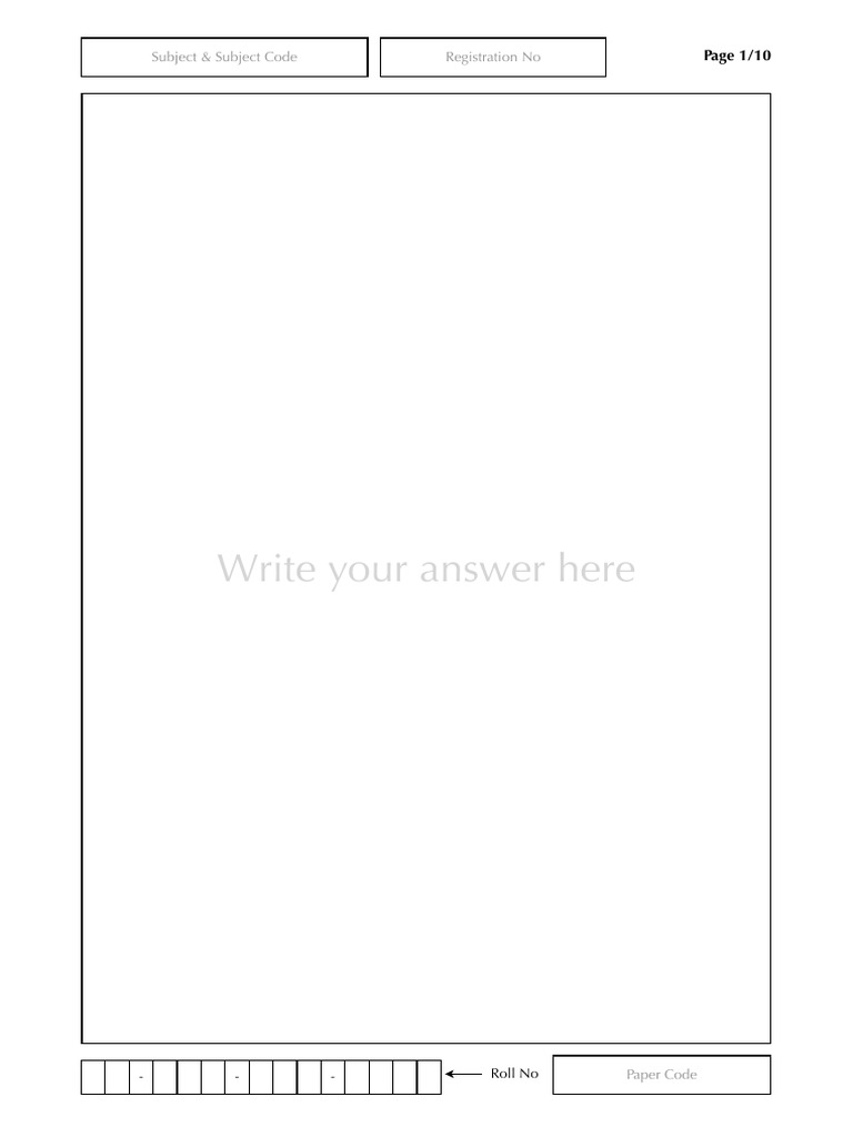 Answer Script Template (OTBE-2021) | PDF | Career & Growth