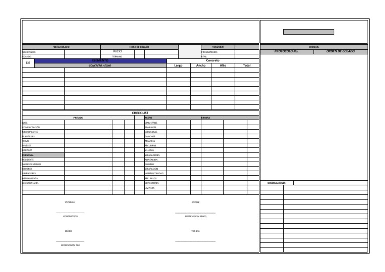 Orden de Colado | PDF