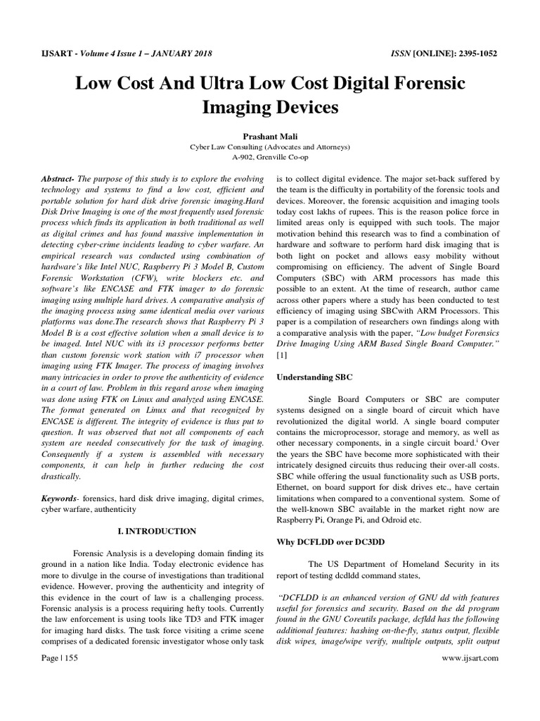Low Cost and Ultra Low Cost Digital Forensic Imaging Devices | PDF | Raspberry Pi | Hard Disk Drive