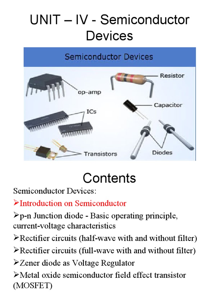 UNIT - IV - Semiconductor Devices | PDF | Science & Mathematics