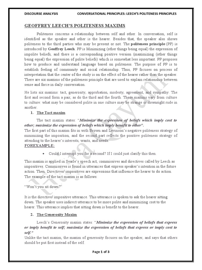 Geoffrey Leech | Download Free PDF | Cognition | Communication