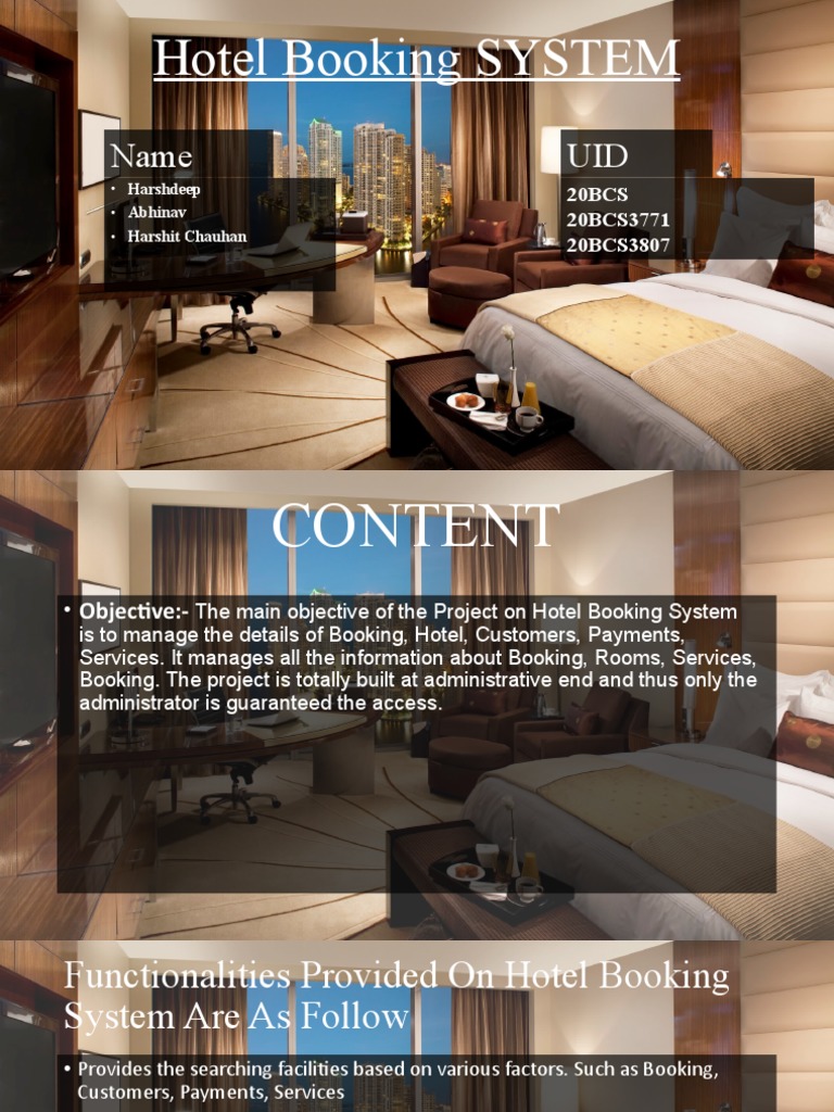 Hotel Booking System Overview | PDF