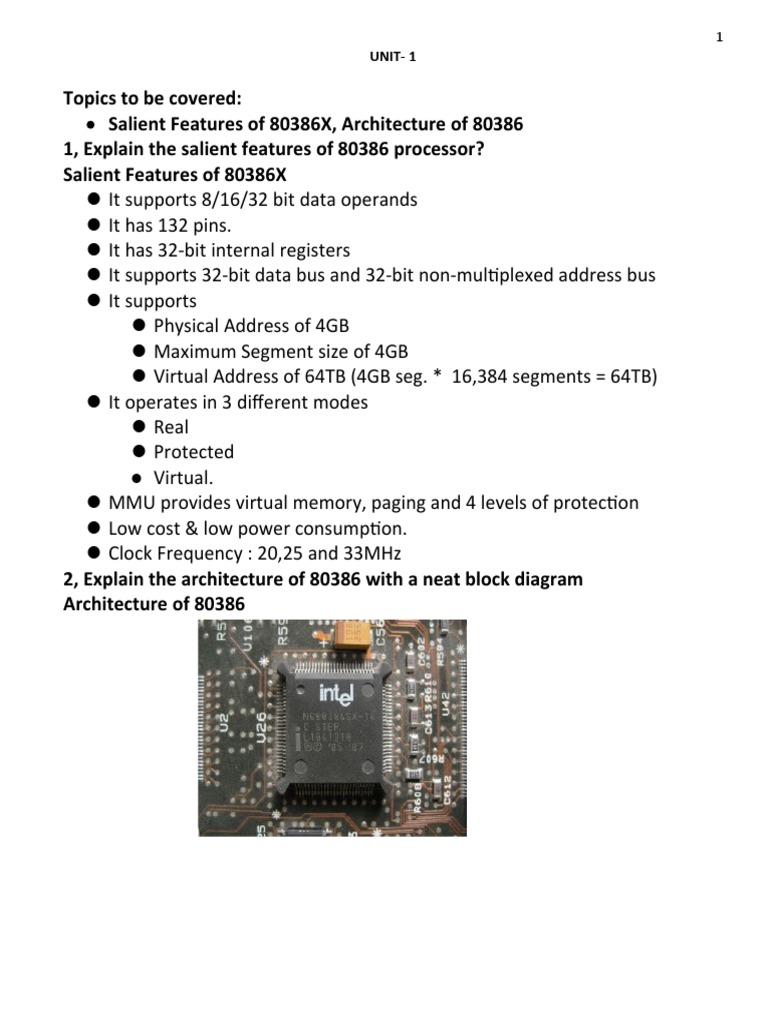 80386 Microprocessor Register Overview | PDF | Integer (Computer ...