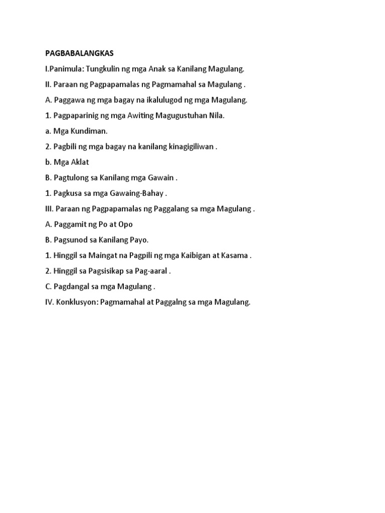 PAGBABALANGKAS | PDF